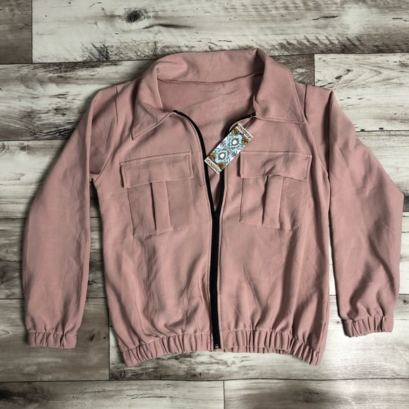 Boohoo | Jackets & Coats | Woohoo Pink Zip Up Sports Jacket | Poshmark